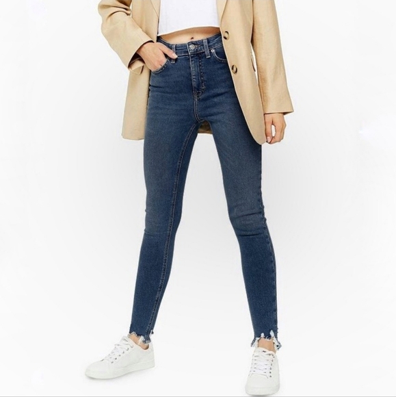Topshop | Jeans | Topshop Jamie Moto Highwaisted Jagged Hem Skinny ...
